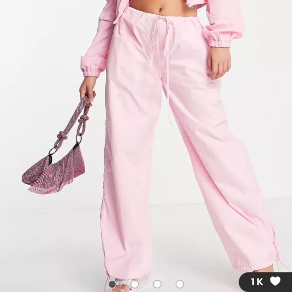 ASOS | Pants & Jumpsuits | Asos Pink Parachute Pants | Poshmark